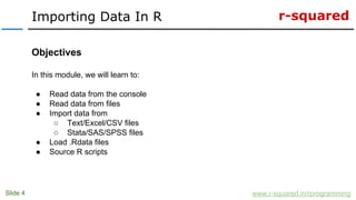 R Programming: Importing Data In R | PDF