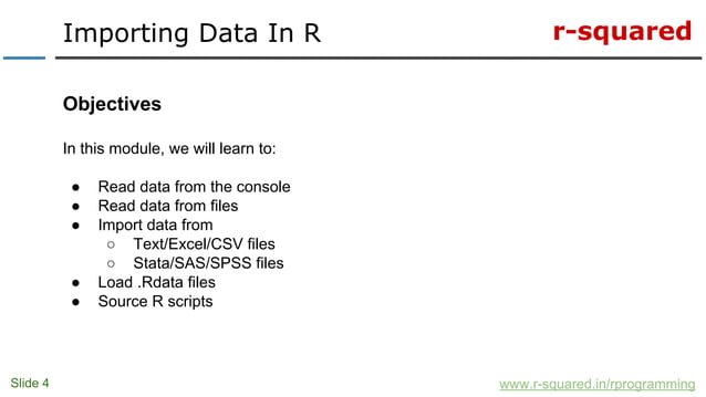 R Programming: Importing Data In R | PDF