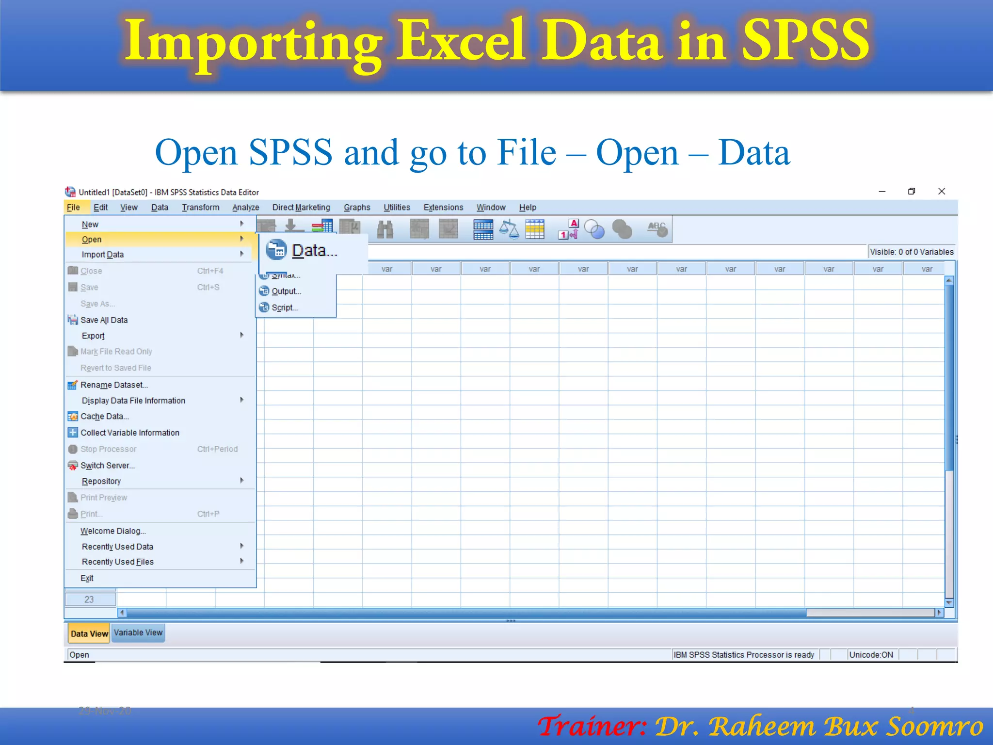 Importing excel (csv and dat) data in spss | PDF