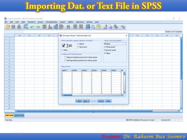 Importing Excel Csv And Dat Data In Spss Pdf