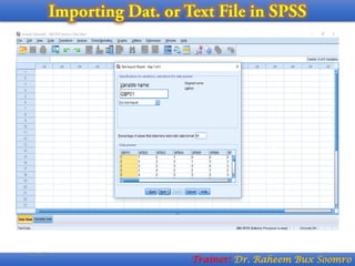 Importing excel (csv and dat) data in spss | PDF