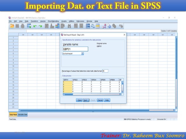 Importing Excel Csv And Dat Data In Spss Pdf
