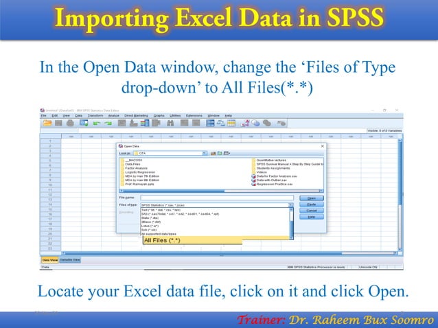 Importing excel (csv and dat) data in spss | PPT Importing excel (csv and dat) data in spss | PPT
