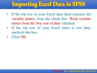 Importing excel (csv and dat) data in spss | PDF
