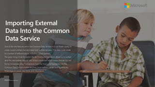 Importing External Data into the Common Data Service | PPT