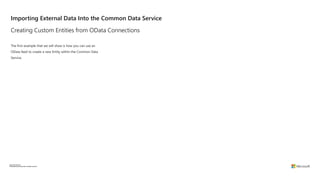 Importing External Data into the Common Data Service | PPT