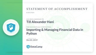 Importing & Managing Financial Data in Python | PPT