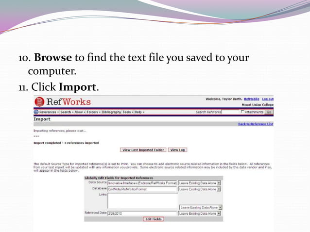 Importing Ref Works Data | PPT