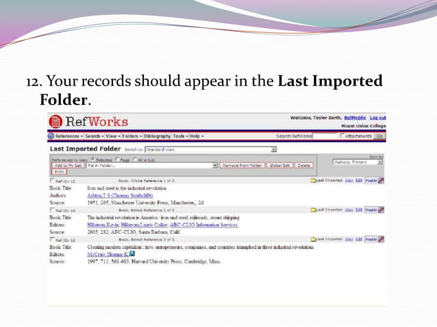 Importing Ref Works Data | PPT