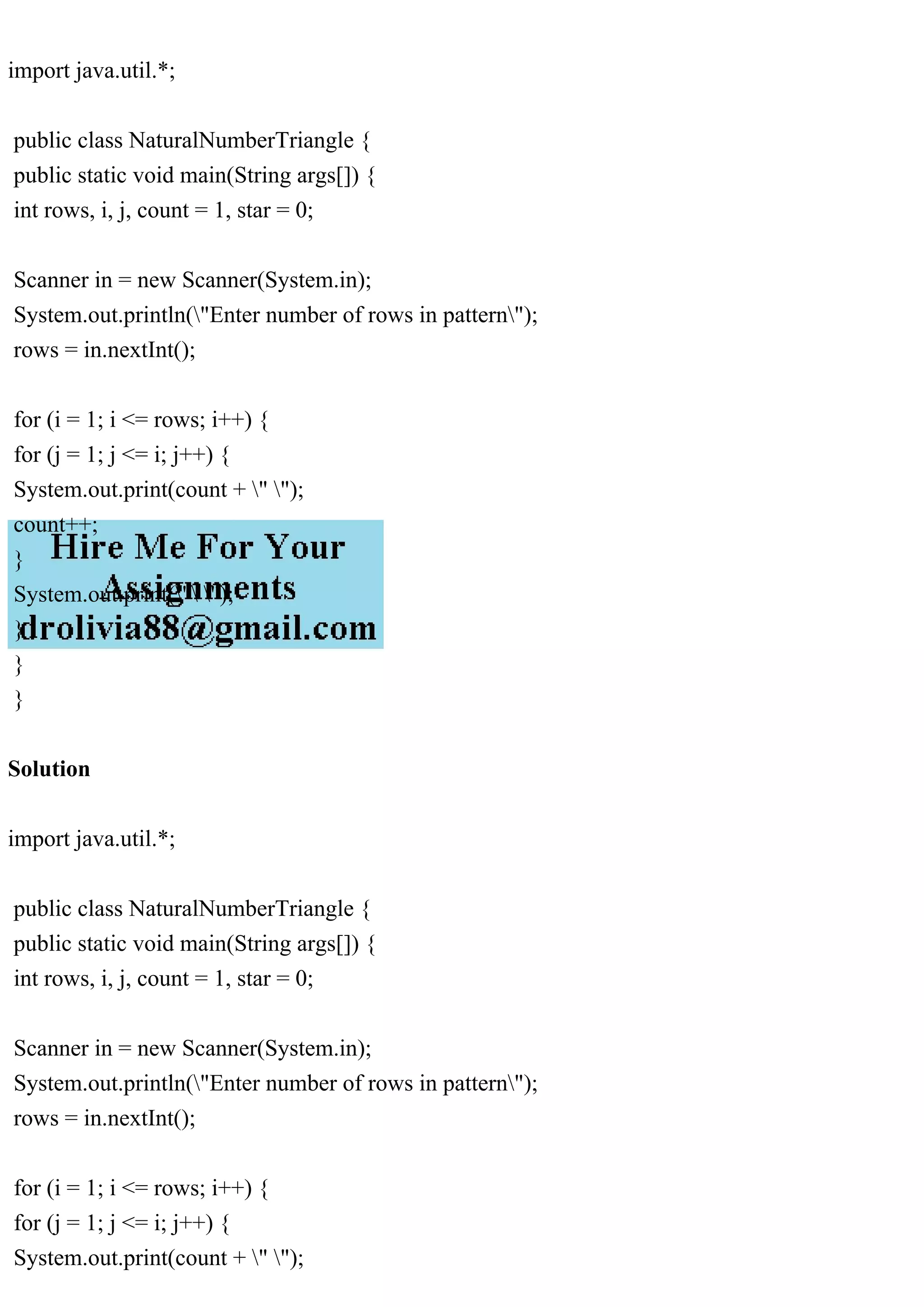 import java.util.; public class NaturalNumberTriangle { publi.pdf