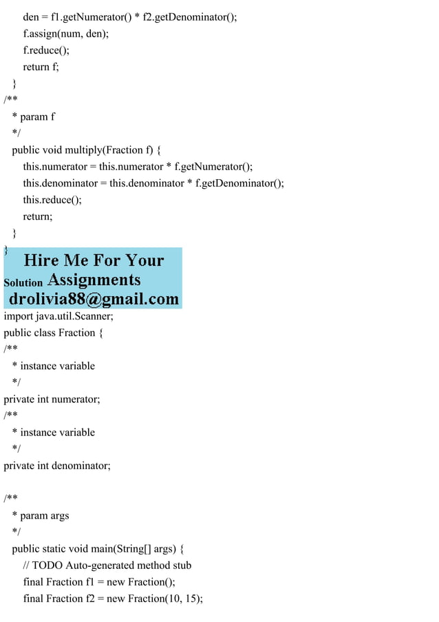Import Java Util Scanner Public Class Fraction { Instan Pdf