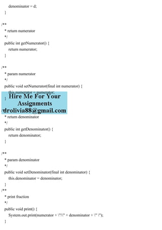 import java.util.Scanner;public class Fraction { instan.pdf