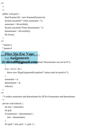 import java.util.Scanner;public class Fraction { instan.pdf