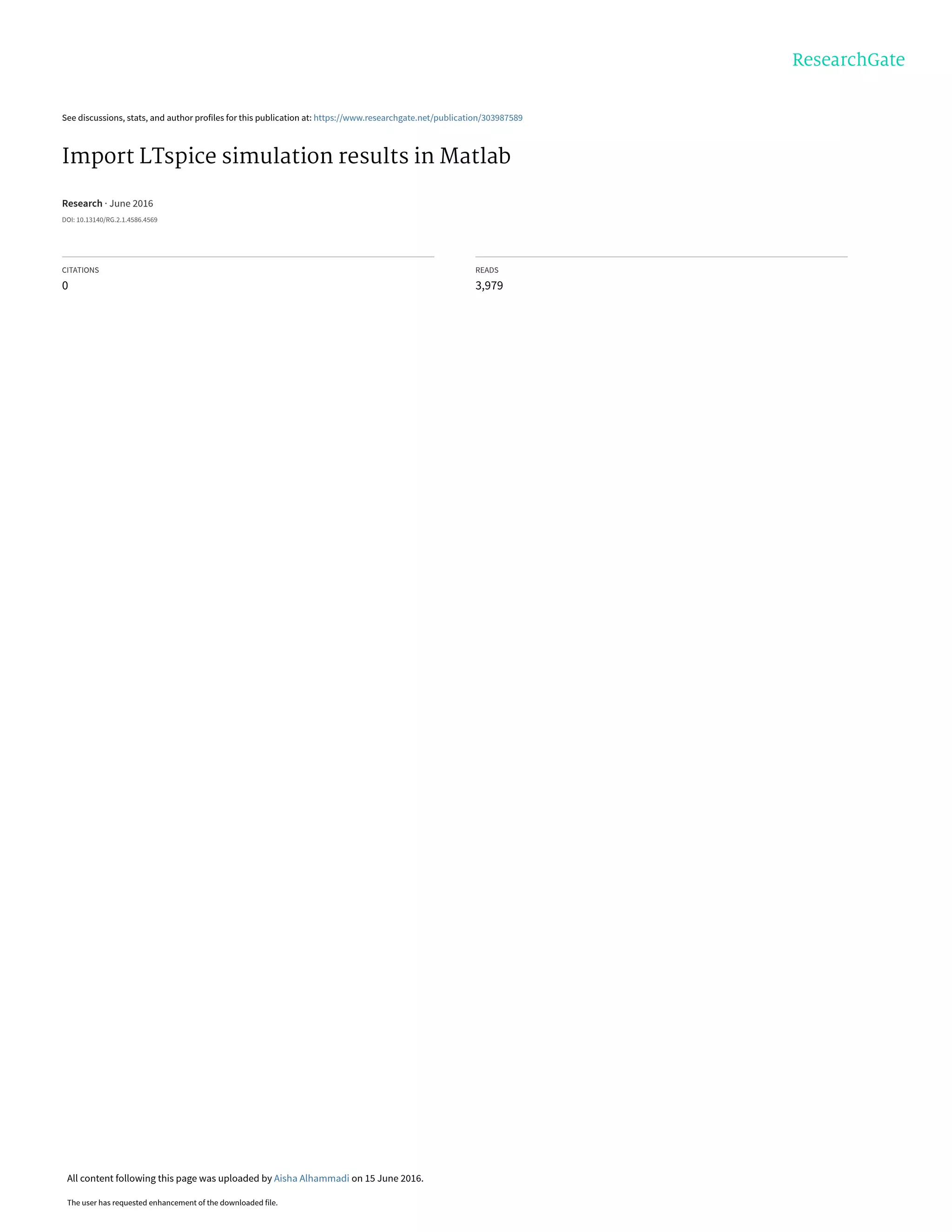 Import ltspice simulation results in matlab | PDF