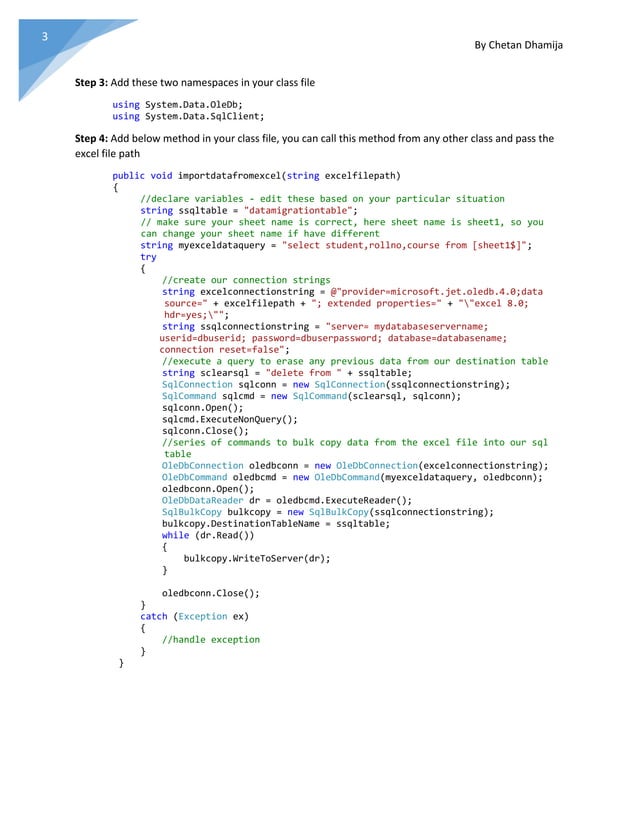 Excel to SQL Server | PDF | Databases | Computer Software and Applications