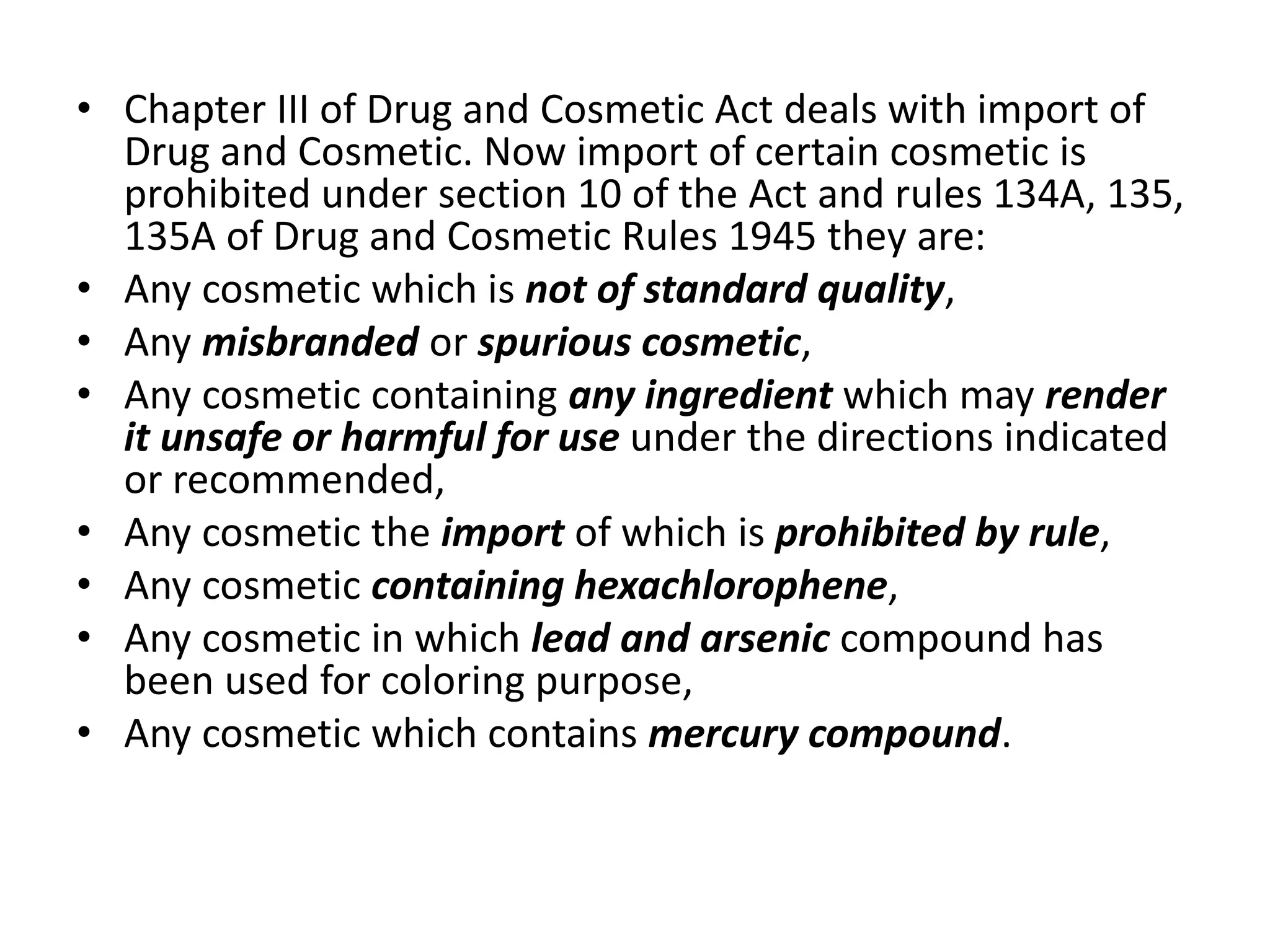 Import of cosmetics | PPTX