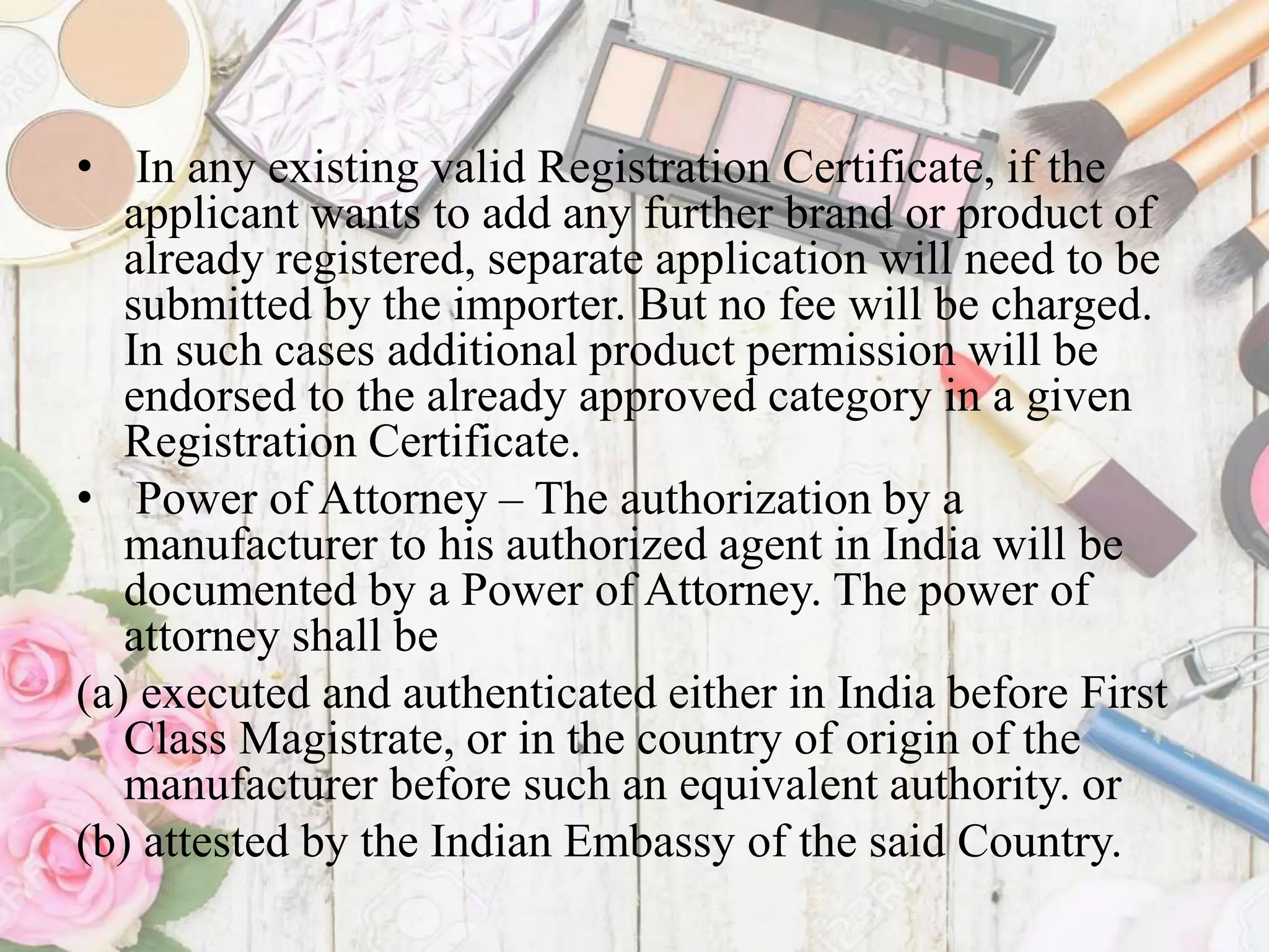 Import of cosmetics regulatory requirements | PPTX