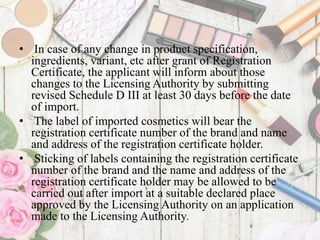 Import of cosmetics regulatory requirements | PPTX