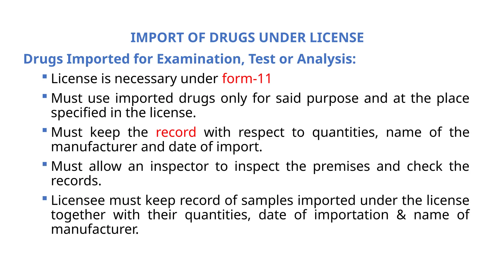 Regulatory Framework for Drug Import Under the Drugs and Cosmetics Act ...