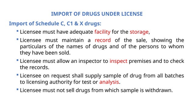 Regulatory Framework for Drug Import Under the Drugs and Cosmetics Act ...