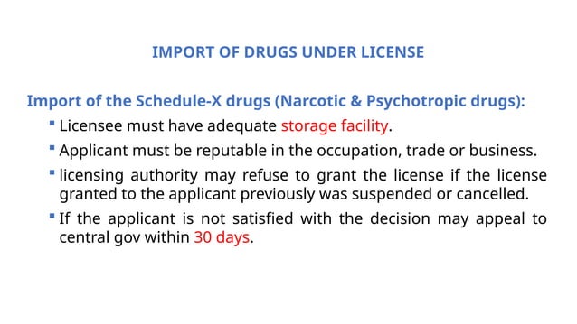 Regulatory Framework for Drug Import Under the Drugs and Cosmetics Act ...