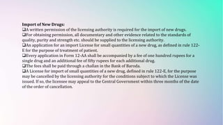 Import of drugs - Drugs and cosmetic Act 1940 and rules 1945 | PPTX ...