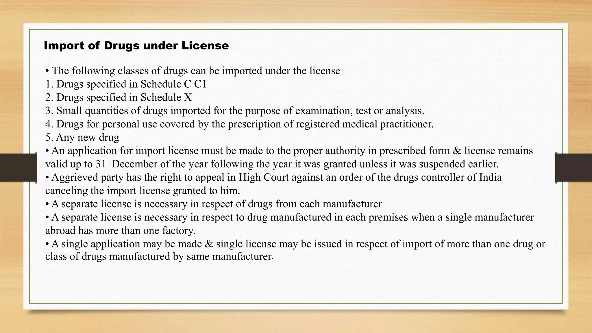 Import of drugs and cosmetic | PPTX