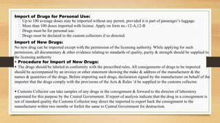 Import of drugs and cosmetic | PPTX