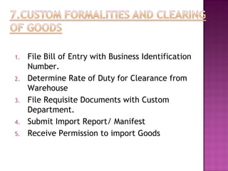Import procedure and documentation | PPT