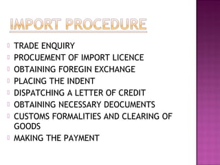 Import procedure and documentation | PPT