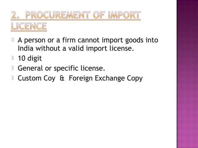 Import procedure and documentation | PPT