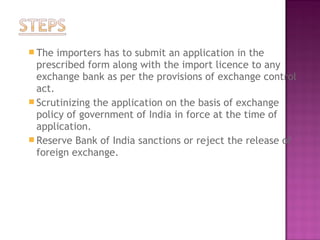 Import procedure and documentation | PPT