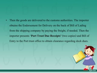 Import procedure and finance | PPTX