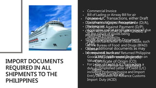 Import Procedures and Documentations in the Philippines | PPTX