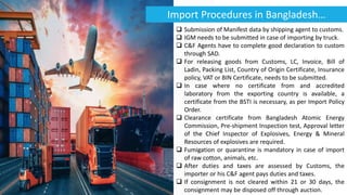 Import Procedures in Bangladesh.pptx | Commodities | Economy