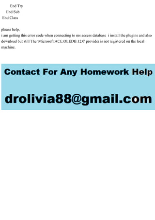 Imports System.Data.OleDb Public Class Form1 Dim connc As Ne.pdf