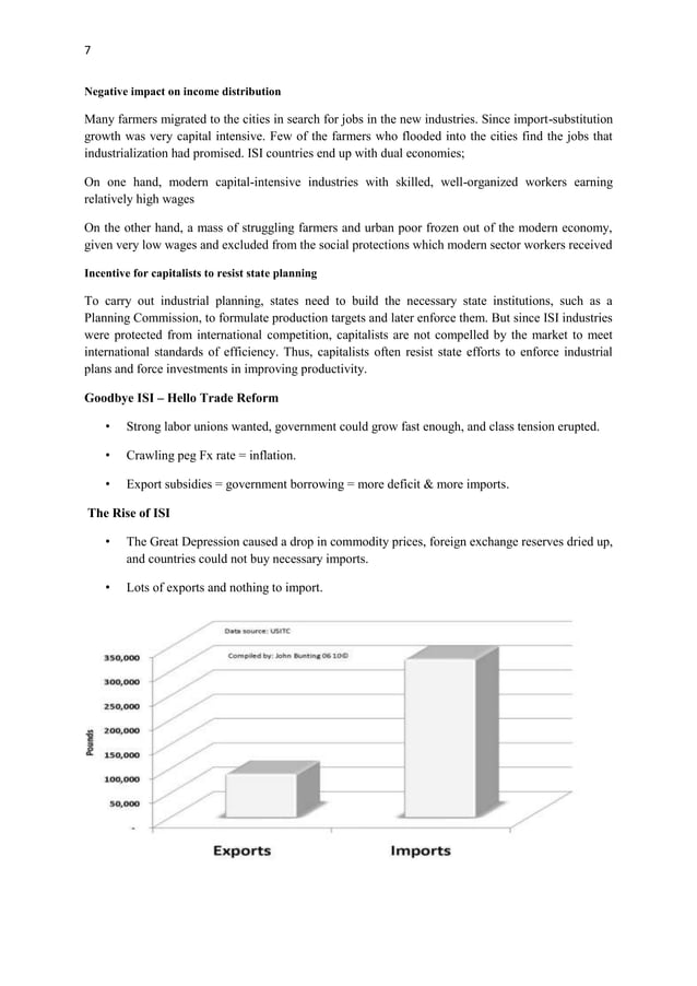 Report on Import substitution industrialization | PDF