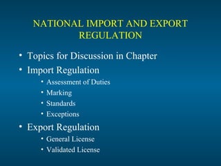 Regulation regarding Import export of Medicine | PPT