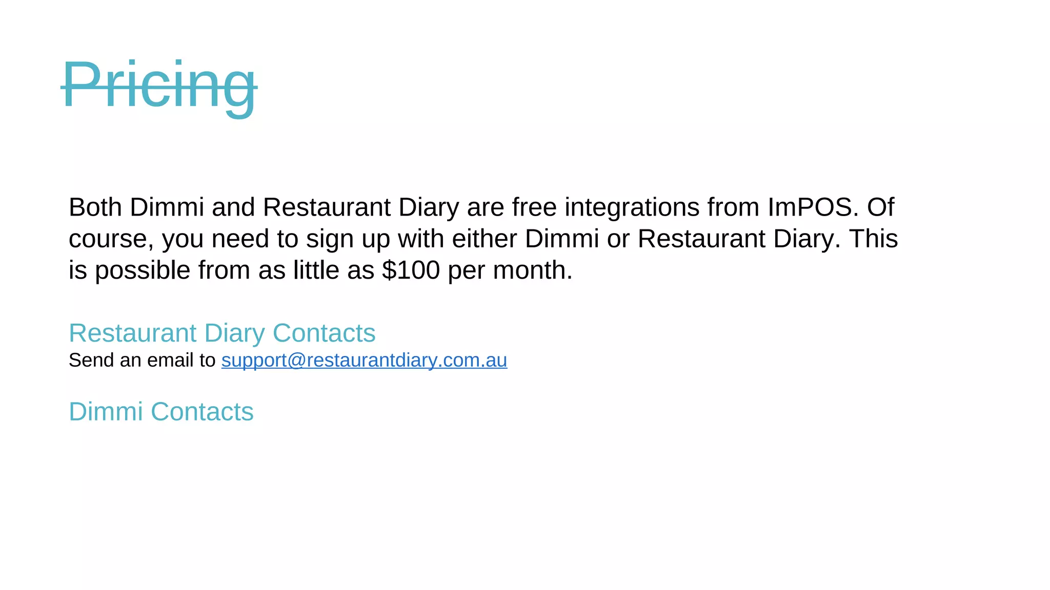 ImPOS - Restaurant Diary | PPT