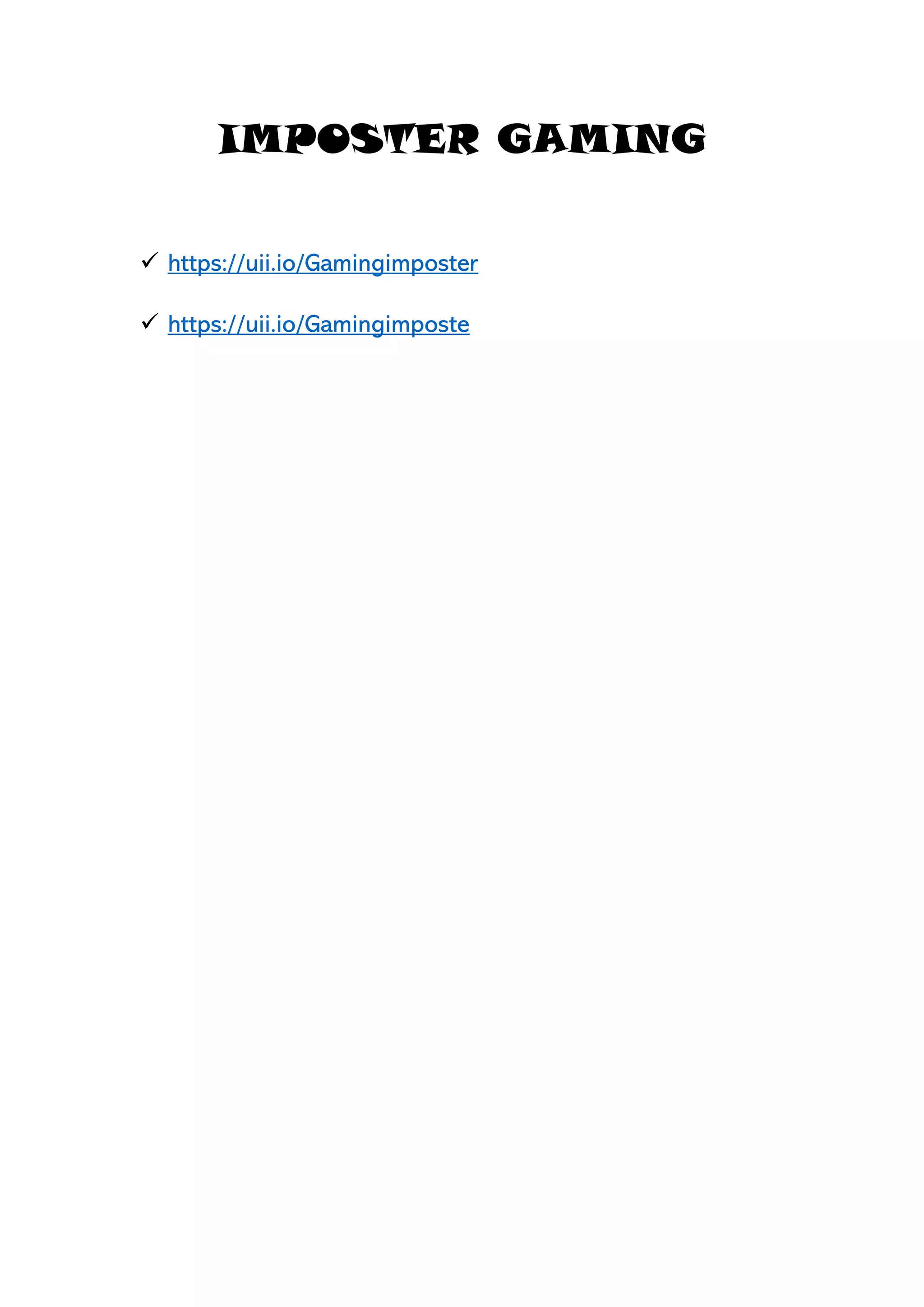 Imposter gaming | PDF