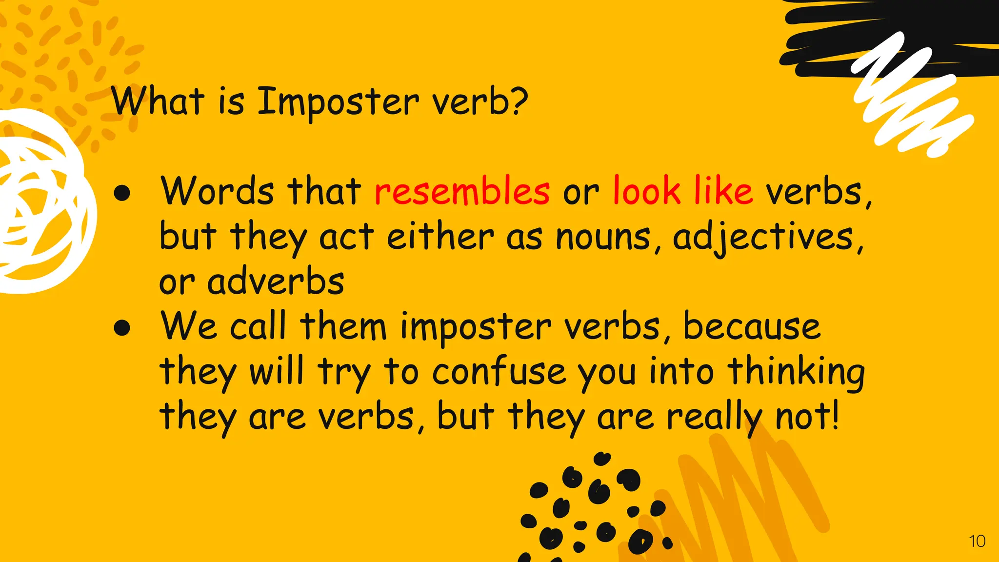 Imposter Verbs. education, types of verbs | PDF