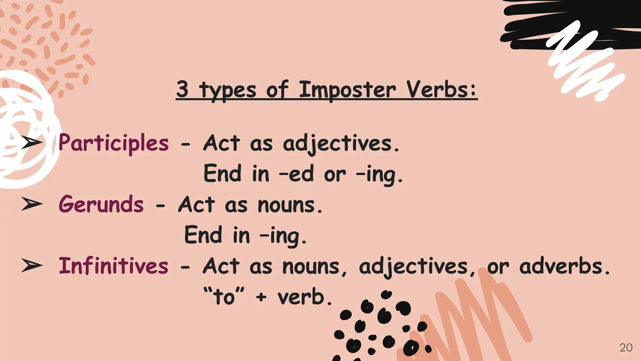 Imposter Verbs. education, types of verbs | PDF