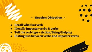 Imposter Verbs. education, types of verbs | PDF