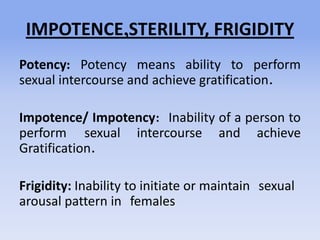 Impotence, sterility, artificial insemination | PPT
