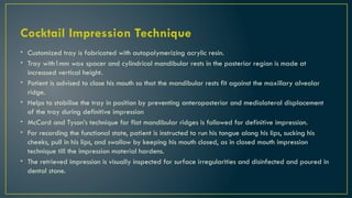 imppression techniques for edentulous jaws | PPTX