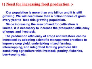 Improvement in food resource | PPT | Agriculture | Industries