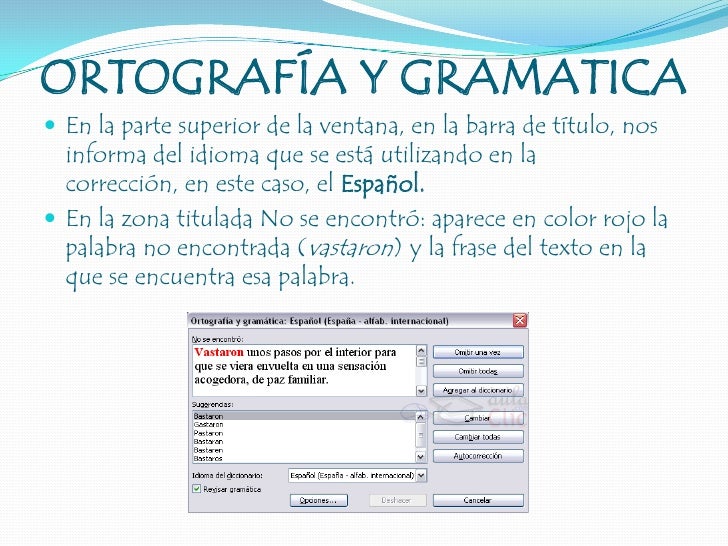 Impresión, ortografía y gramática en word