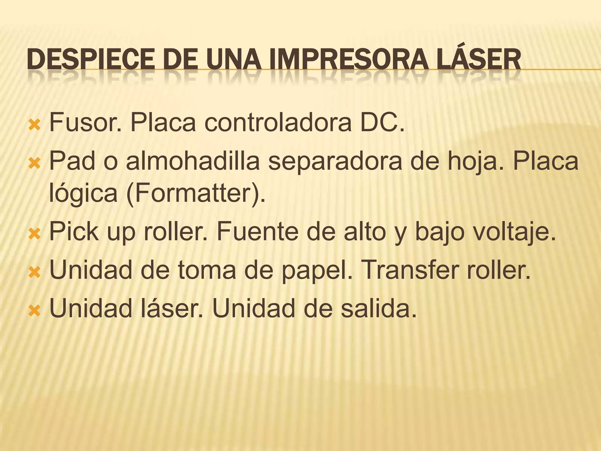 Impresora láser sus funciones | PPTX
