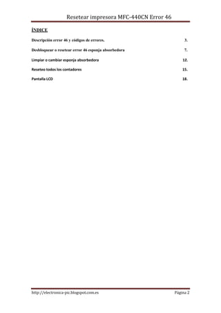 Desbloquear impresora Brother MFC-440CN error 46 | PDF
