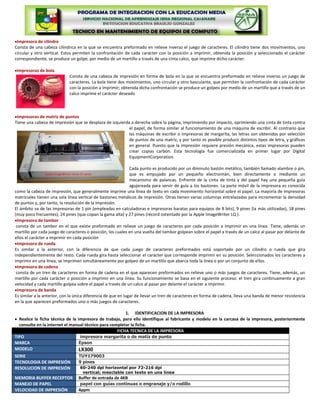Impresoras de impacto laboratorio. | DOCX | Computer Peripherals | Computing